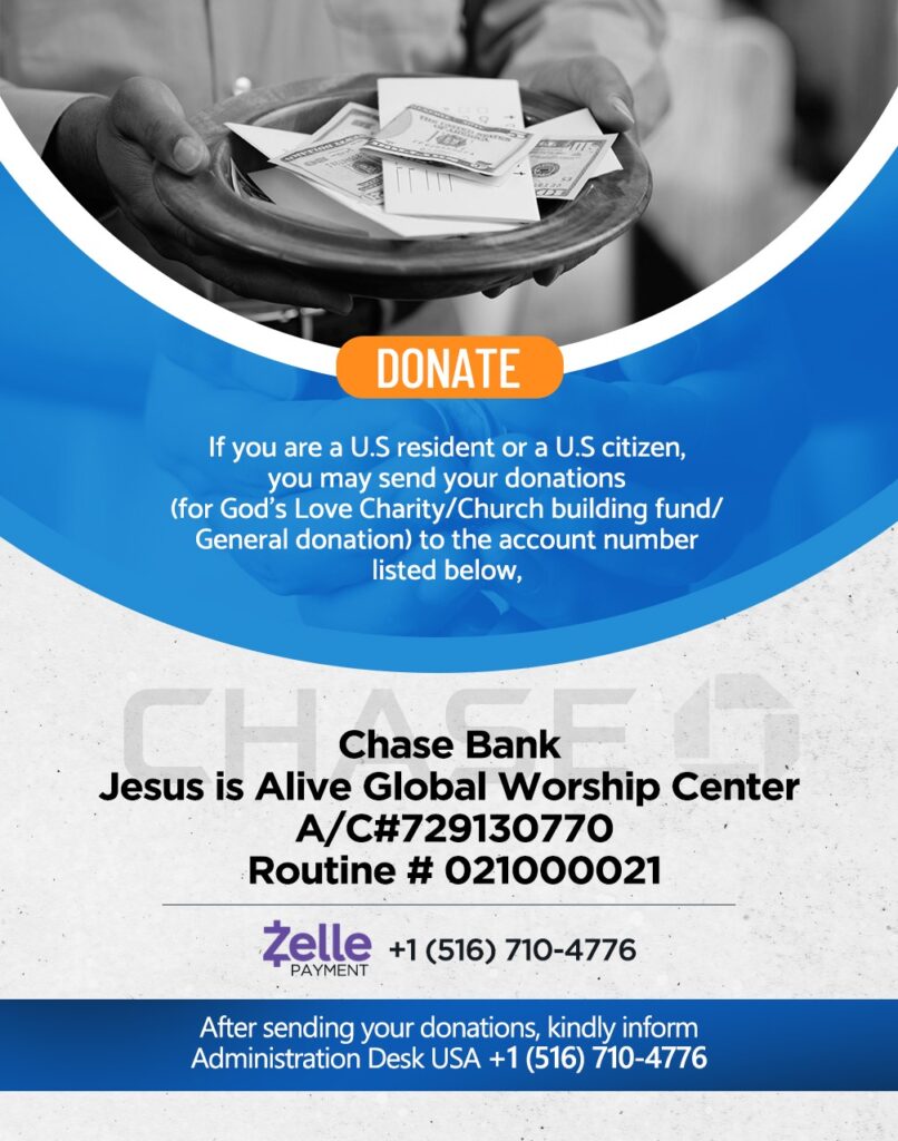 Donate – Pastor Tinu George | Jesus Is Alive Global Worship Center